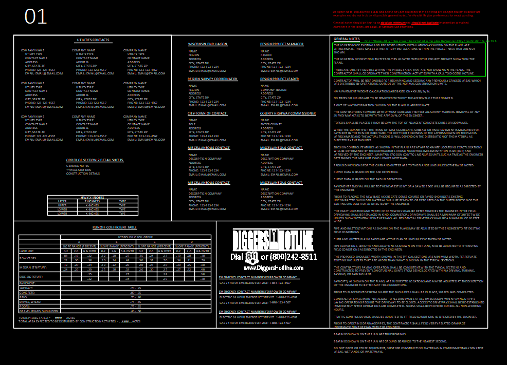 General Notes Sheet